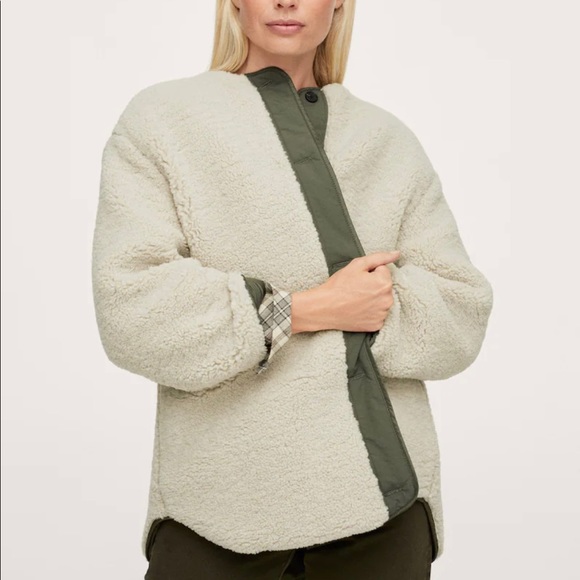 Mango | Jackets & Coats | Nwt Faux Shearling Mixed Jacket | Poshmark